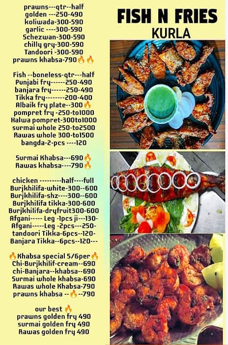 Menu of Fish N Fries, Kurla, Mumbai