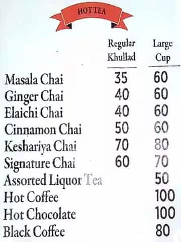 Menu of Tea Junction, Jadavpur, Kolkata