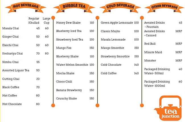 Menu at Tea Junction Park Plaza, Kolkata