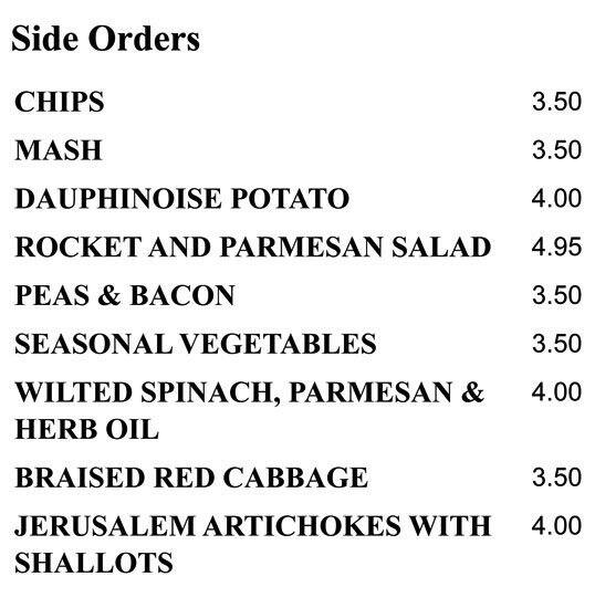 Menu at The Mitre pub & bar, London, 24 Craven Terrace