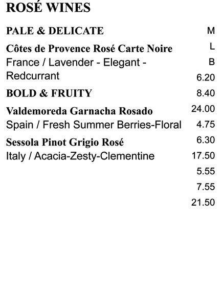 Menu at The Mitre pub & bar, London, 24 Craven Terrace