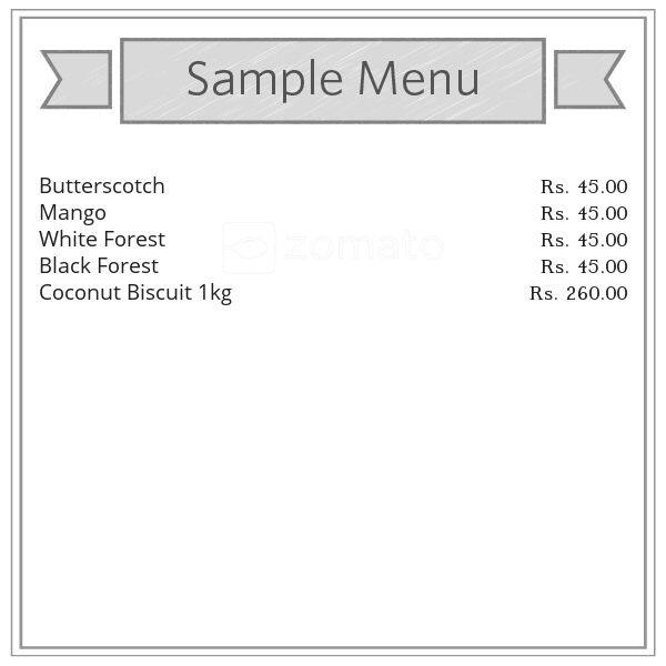 Menu at Home bakes, Chennai