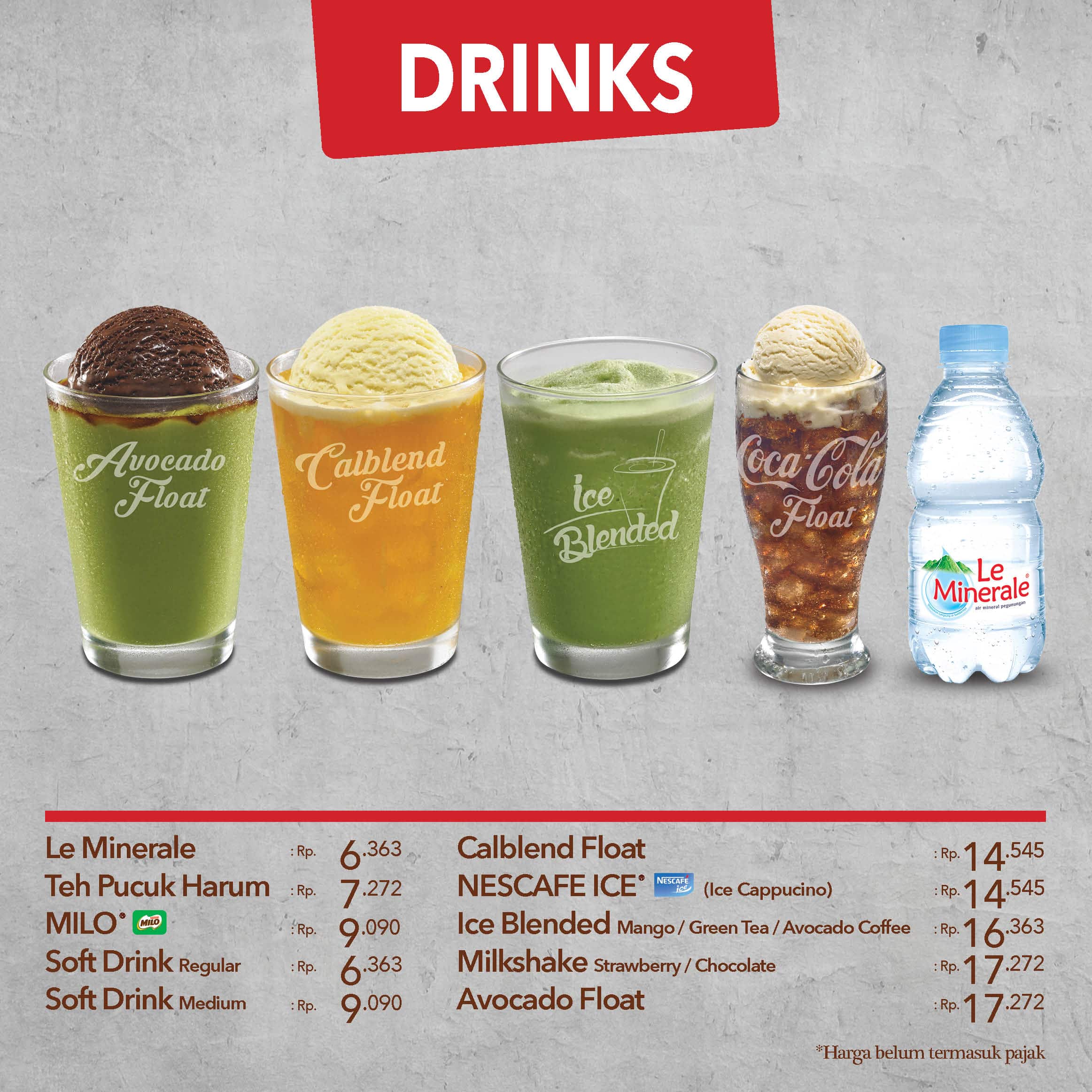 Menu at CFC restaurant, South Jakarta, Jl. Bangka Raya No.33A