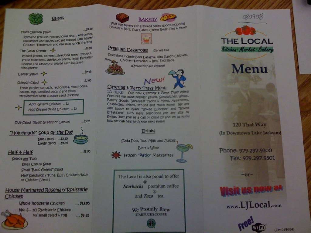 Menu at The Local-Kitchen.Bar.Bakery, Lake Jackson