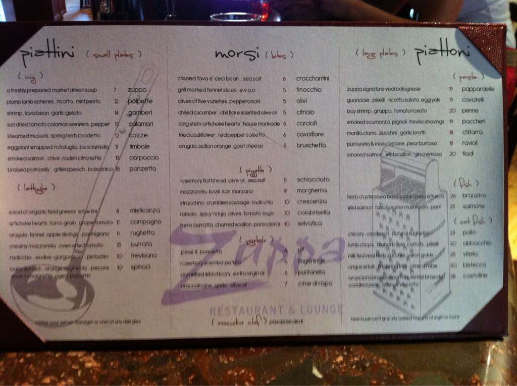 Zuppa Menu, Menu for Zuppa, Yonkers, Westchester County - Urbanspoon/Zomato
