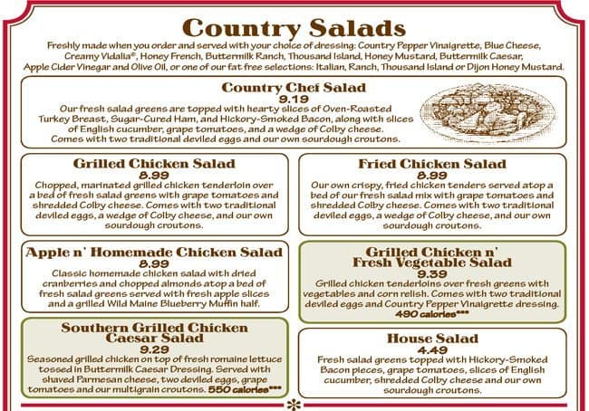 Menu at Cracker Barrel Old Country Store, Las Vegas, Dean Martin Dr