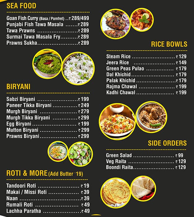 Menu of Urban Choolah, Kopar Khairane, Navi Mumbai