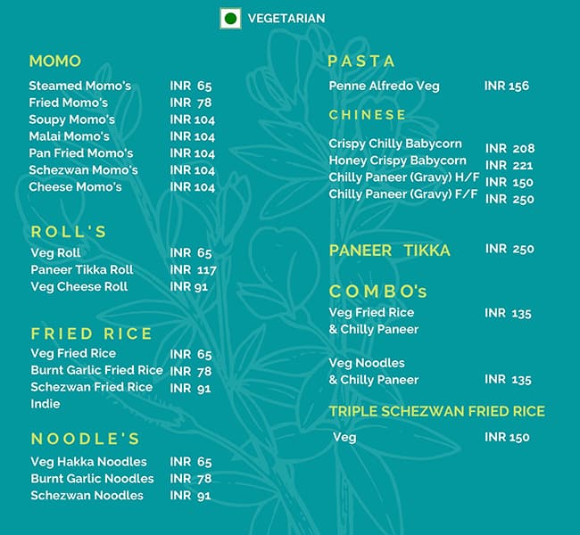 Menu at Indie Grub, Guwahati