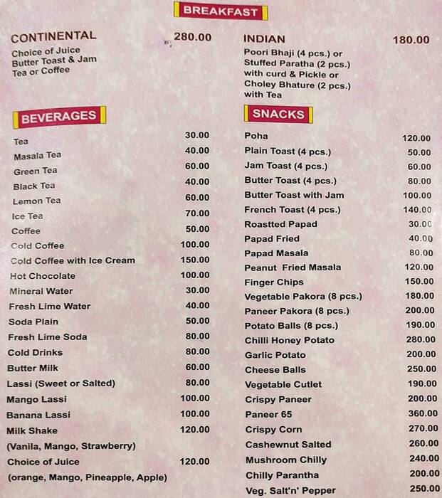 Menu of Sour N Spicy, Tajganj, Agra