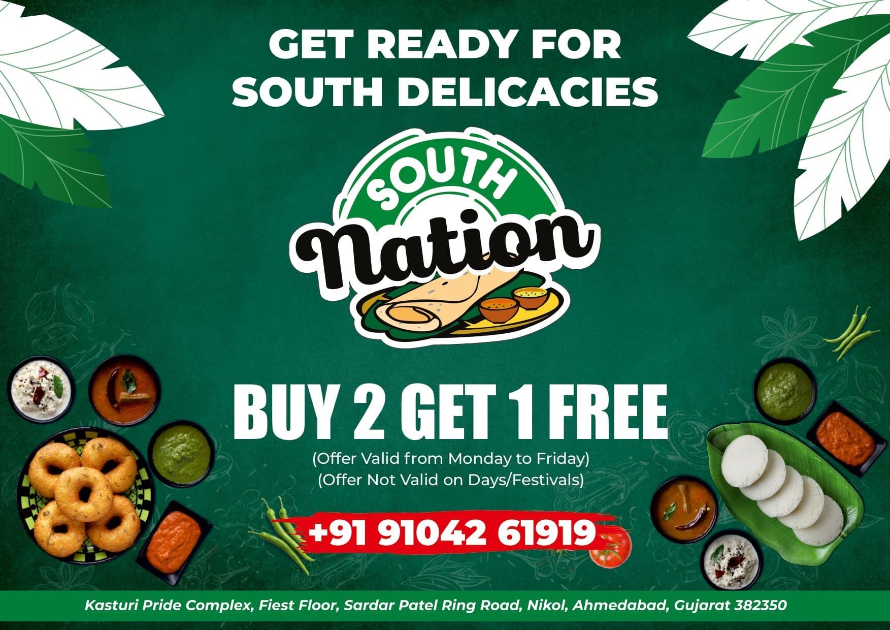 Menu of South Nation, Nikol, Ahmedabad