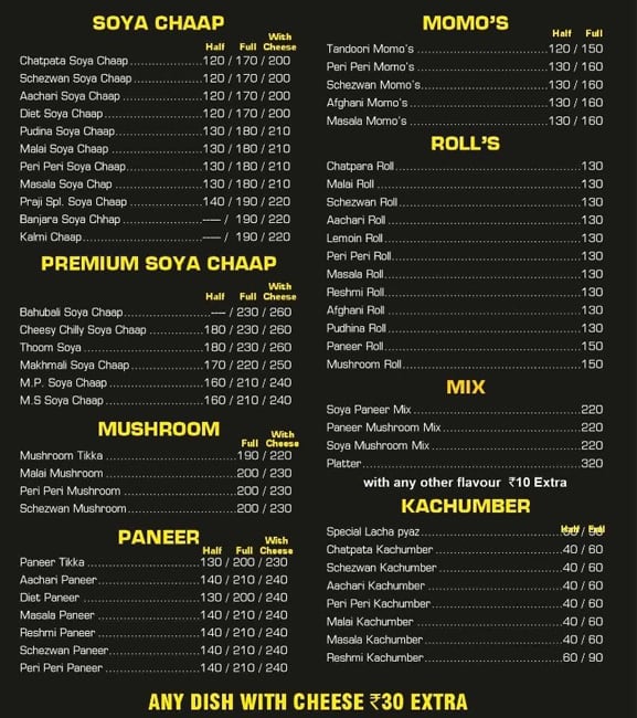 Menu of Mr. Praji, Badlapur, Thane