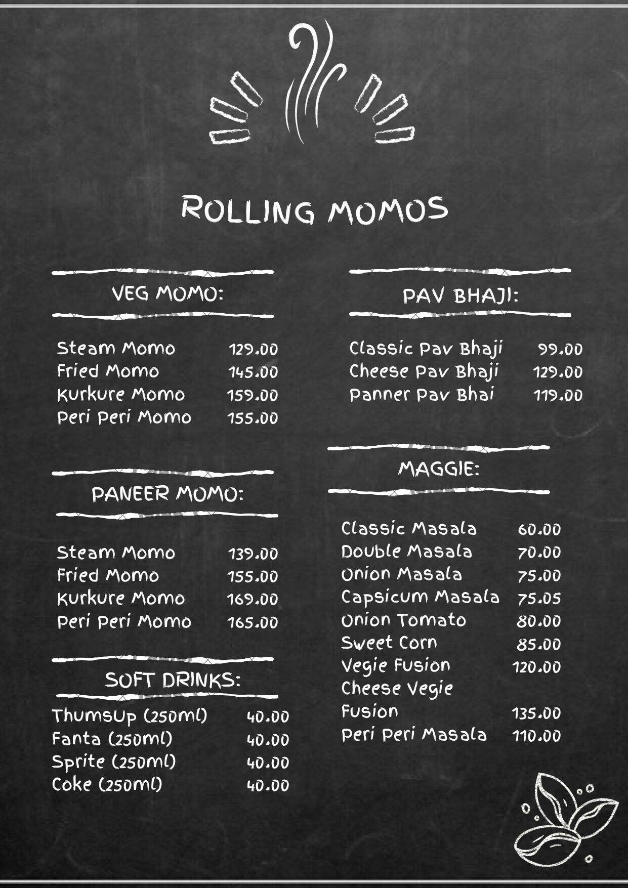 Menu of Rolling Momo, Rammurthy Nagar, Bangalore
