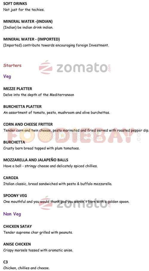 Menu at Bangalore Bistro, Bengaluru, 103