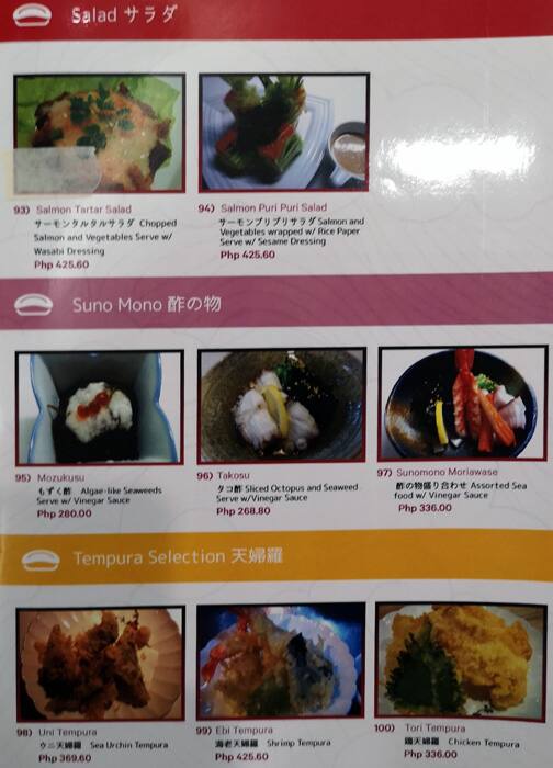 Carta de Kitsho Japanese Restaurant & Sake Bar, Manila