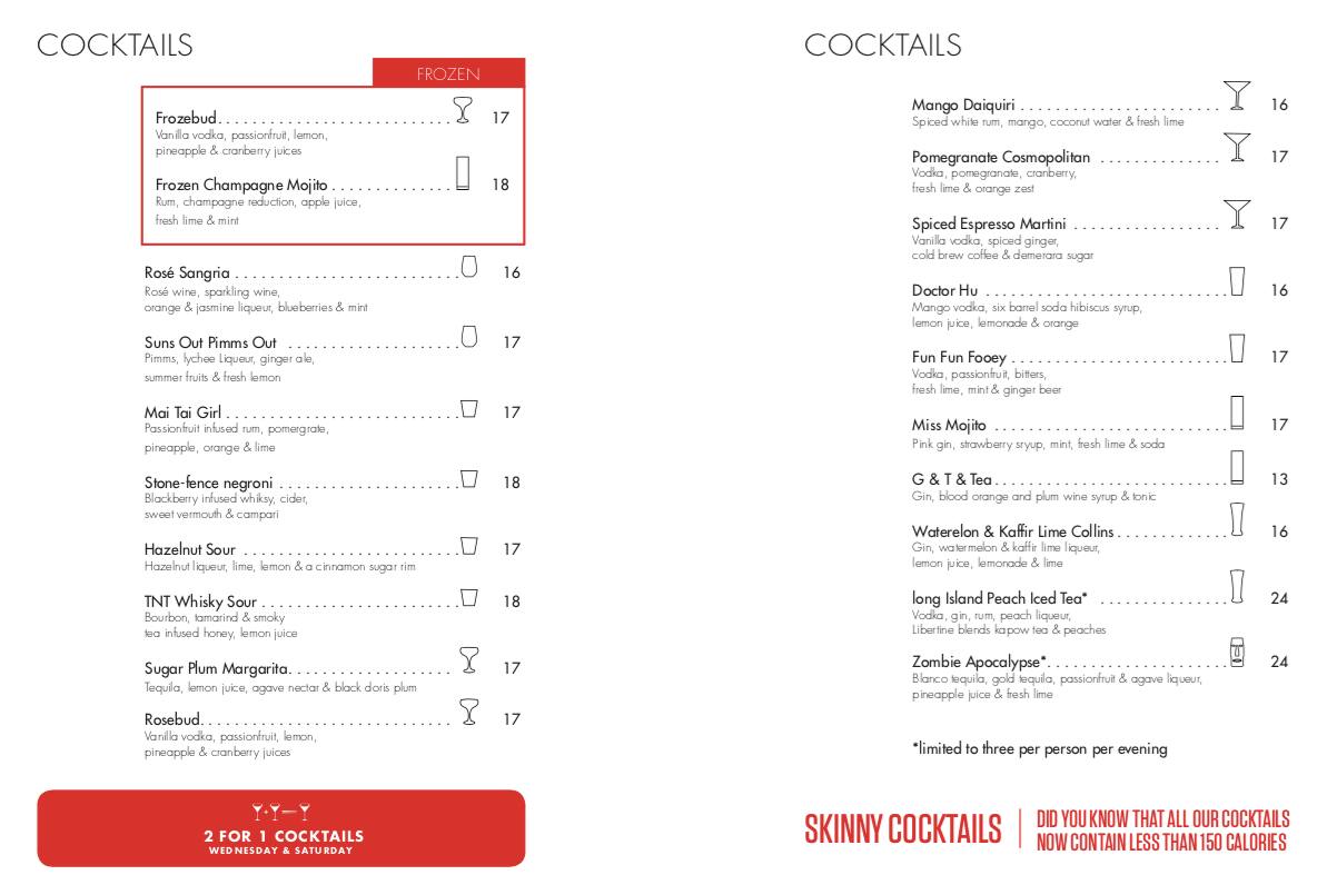 Menu at Chow Tory restaurant, Wellington, 45 Tory St