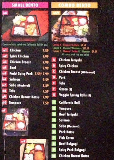 Best of Bento Menu, Menu for Best of Bento, University District ...