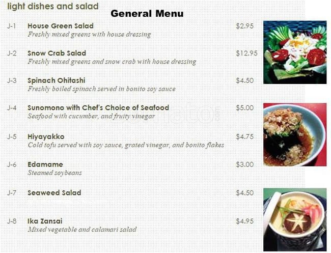 Menu at Tomodachi | Sushi Bistro Restaurant, Hayward
