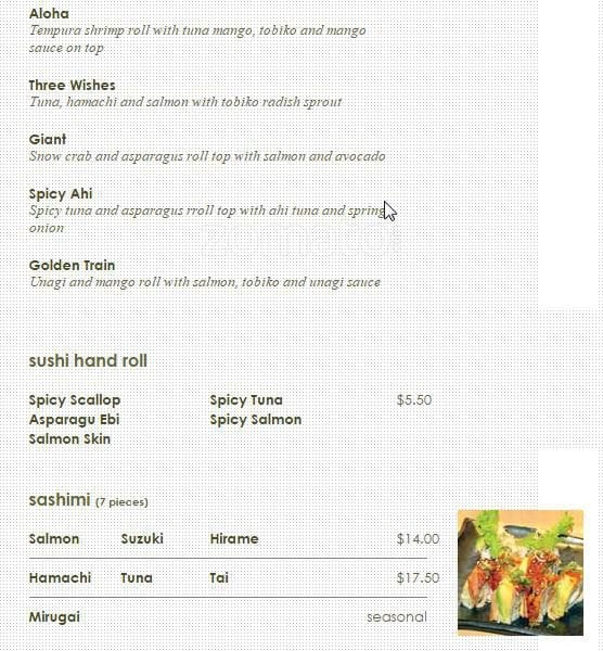 Menu at Tomodachi | Sushi Bistro Restaurant, Hayward