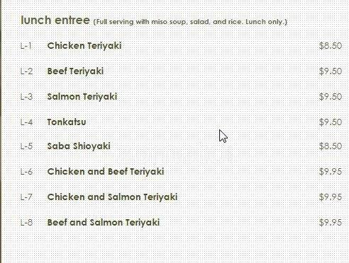 Menu at Tomodachi | Sushi Bistro Restaurant, Hayward