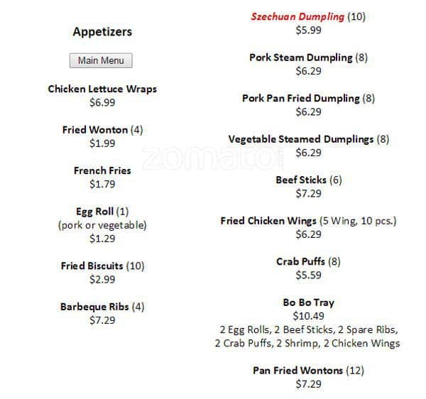 Menu at Lee's Cafe, Houston, Westheimer Pkwy