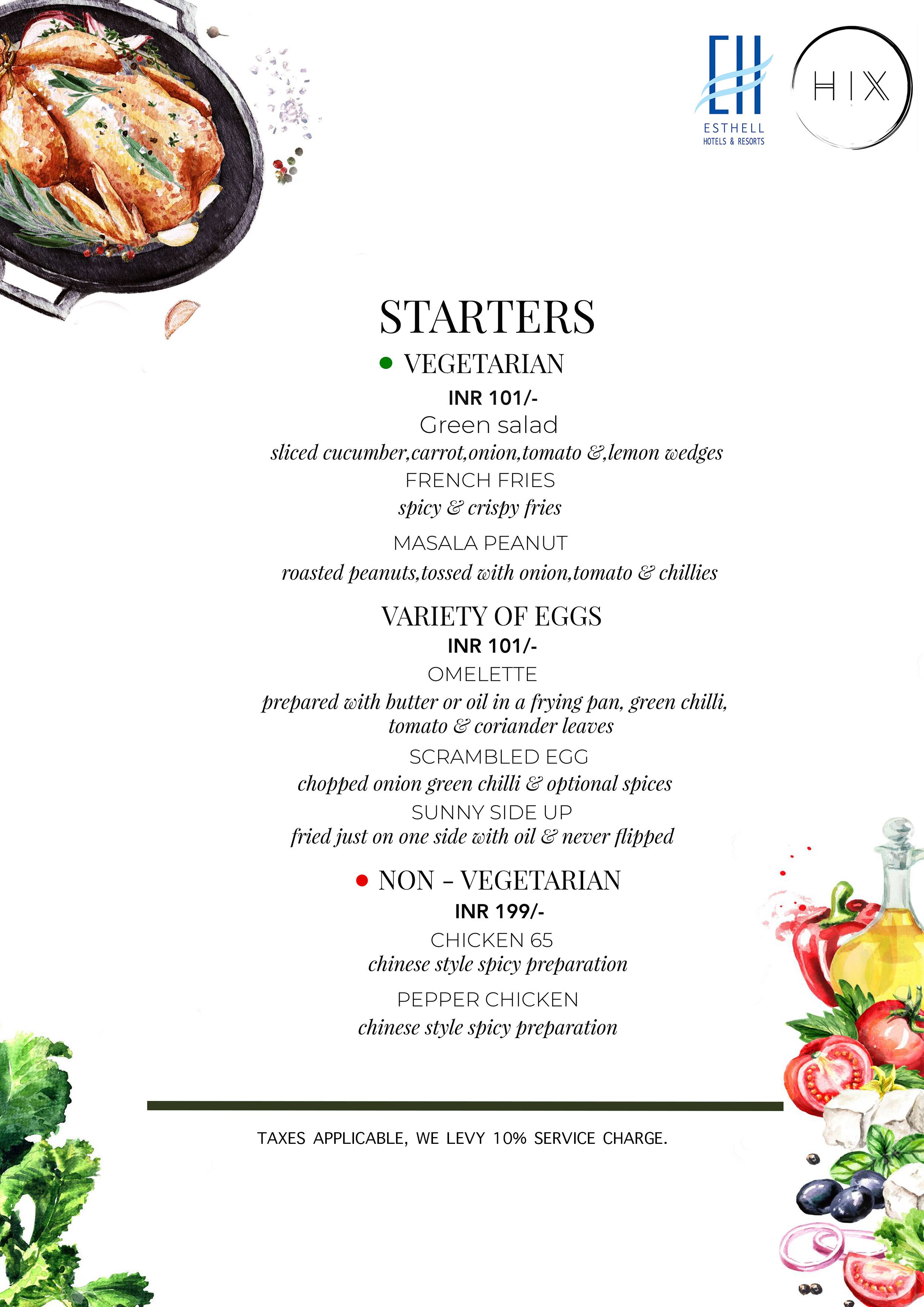 Menu at HIX Restaurant & Bar, Chennai