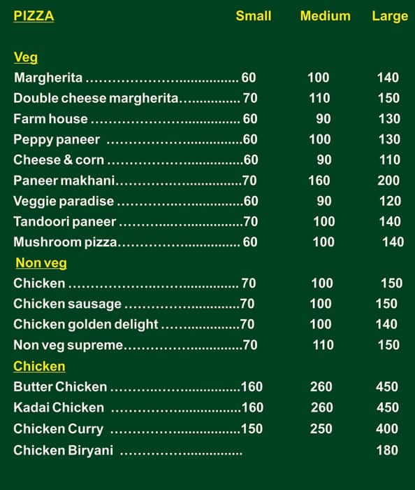 Menu of Roosty Chicken, Raja Garden, New Delhi