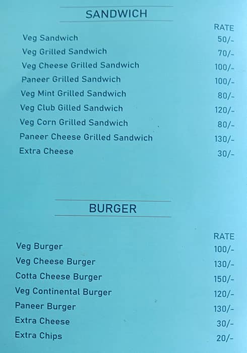 Menu at Brioche the bake house, Hyderabad