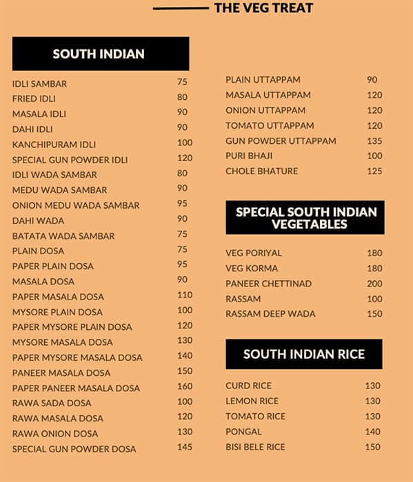 Menu of Embassy The Veg Treat, Dwarka, Nashik