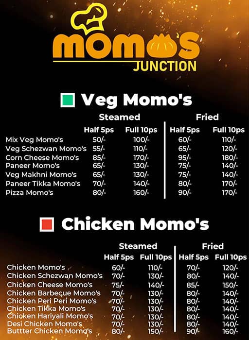 Menu of Momos Junction, Badlapur, Thane