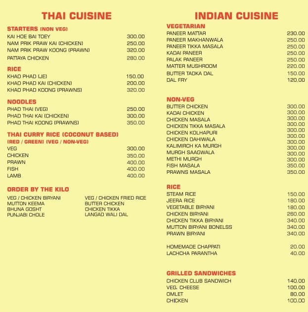 Menu of Icy Spicy Restaurant, Mahim, Mumbai