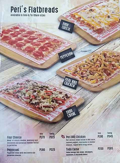 Menu at Peri Peri Charcoal Chicken restaurant, Makati