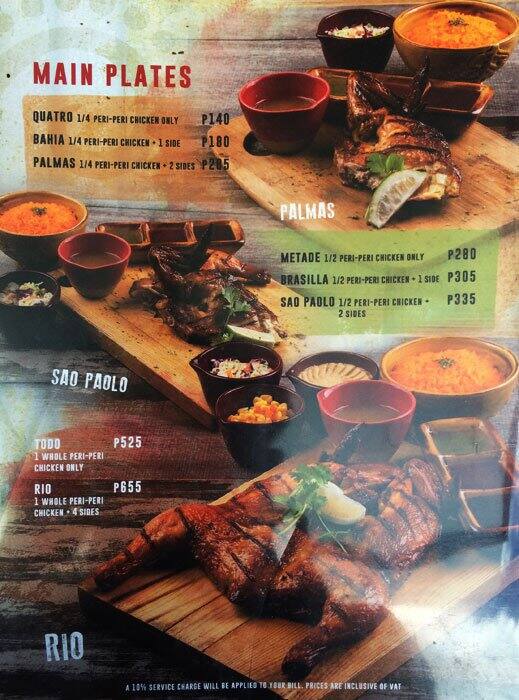 Menu at Peri-Peri Charcoal Chicken restaurant, Quezon City, Level 1 ...
