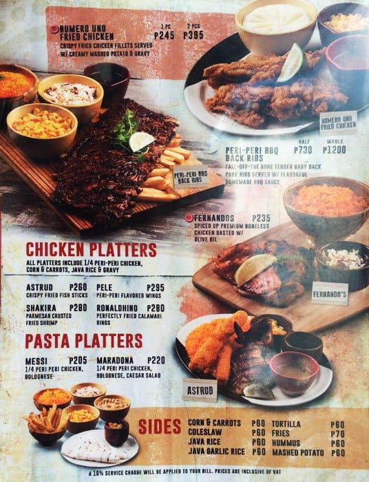 Menu at Peri-Peri Charcoal Chicken restaurant, Quezon City, Level 1 ...