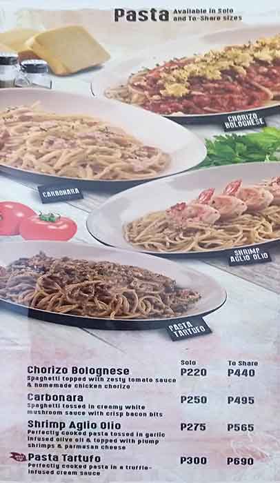 Menu at Peri Peri Charcoal Chicken restaurant, Makati