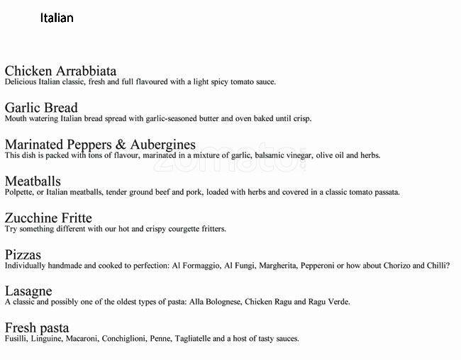 Menu at COSMO World Buffet restaurant, Edinburgh, Omni