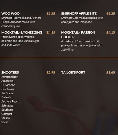 Menu at COSMO World Buffet restaurant, Edinburgh, Omni