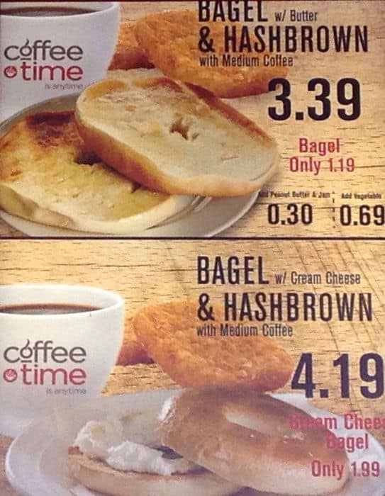 Menu au Coffee Time pizzeria, Toronto, Gerrard St E