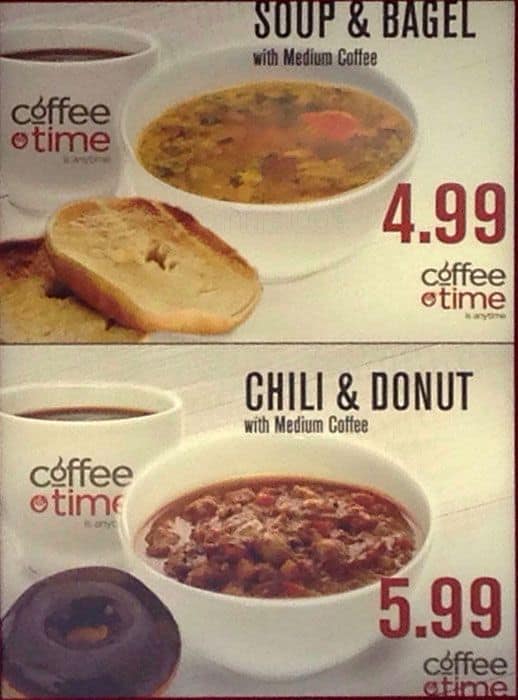 Menu au Coffee Time pizzeria, Toronto, Gerrard St E