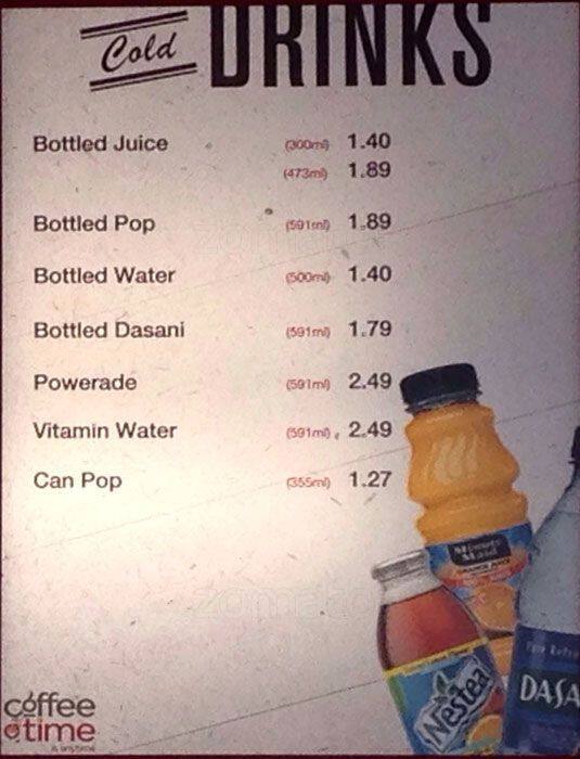 Menu au Coffee Time pizzeria, Toronto, Gerrard St E