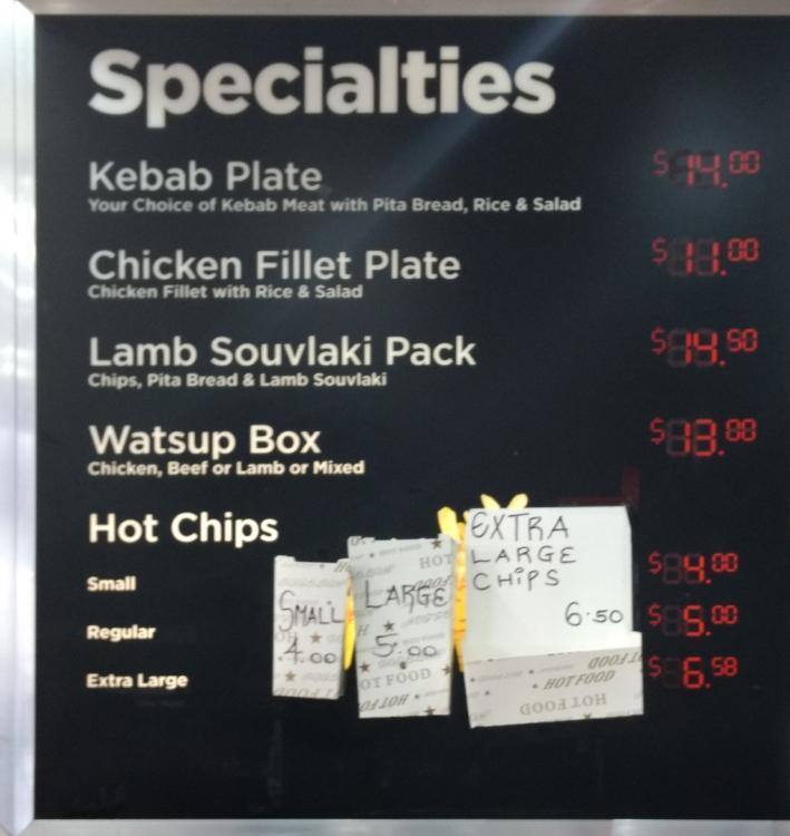 Menu at Brothers Kebabs fast food, Banksia