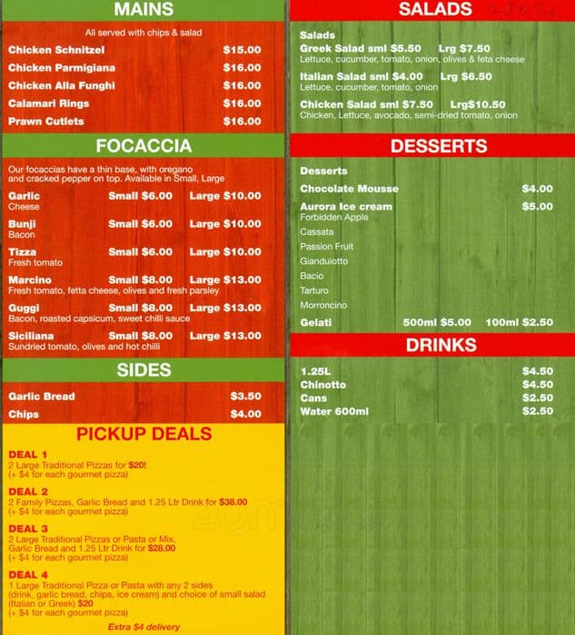 Menu at Red Tomato Cafe, Yarraville