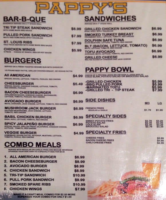 Pappy's Menu, Menu for Pappy's, Berkeley, Berkeley - Urbanspoon/Zomato