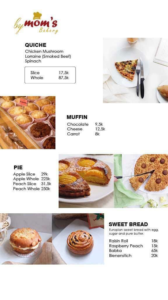 Menu at Mom's Bakery, Bandung