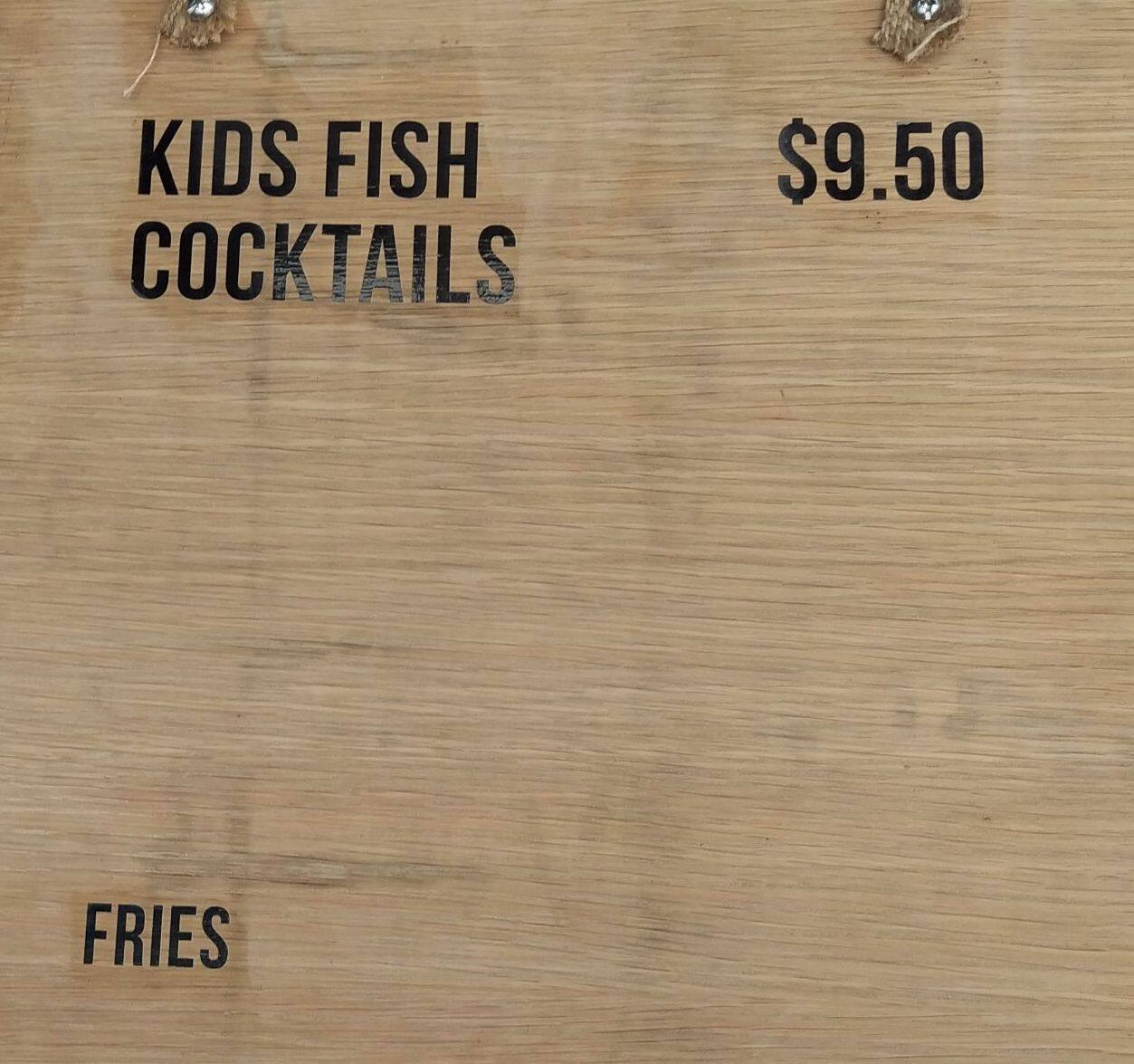 Menu at The View restaurant, Mosman