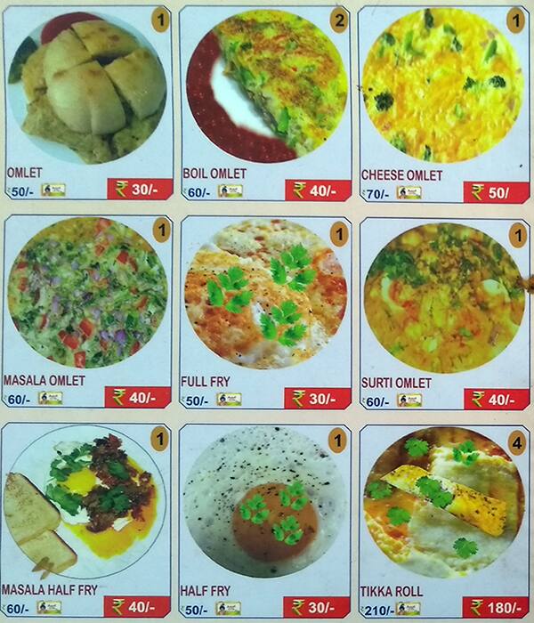 Menu at Indian Omlet Point, Vadodara