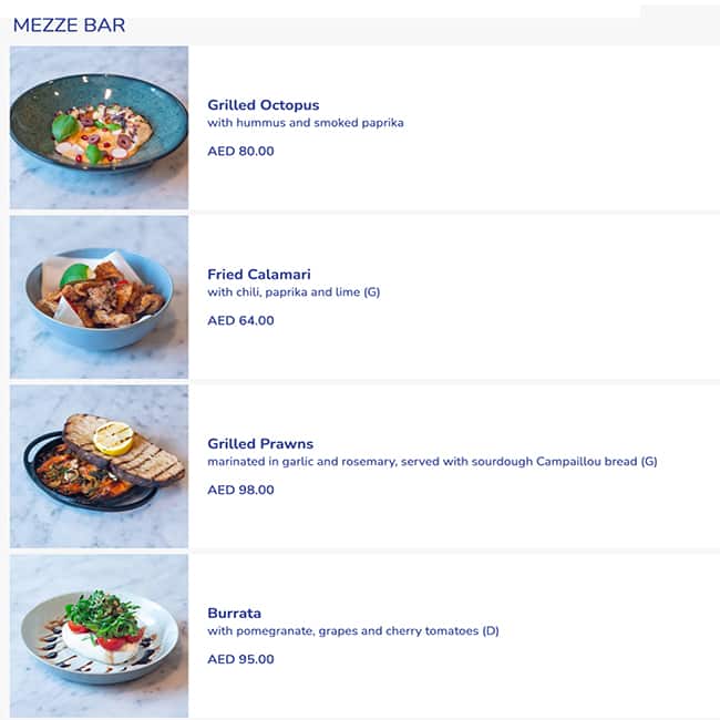 Menu at The Lighthouse Mall of the Emirates restaurant, Dubai, Mall of ...