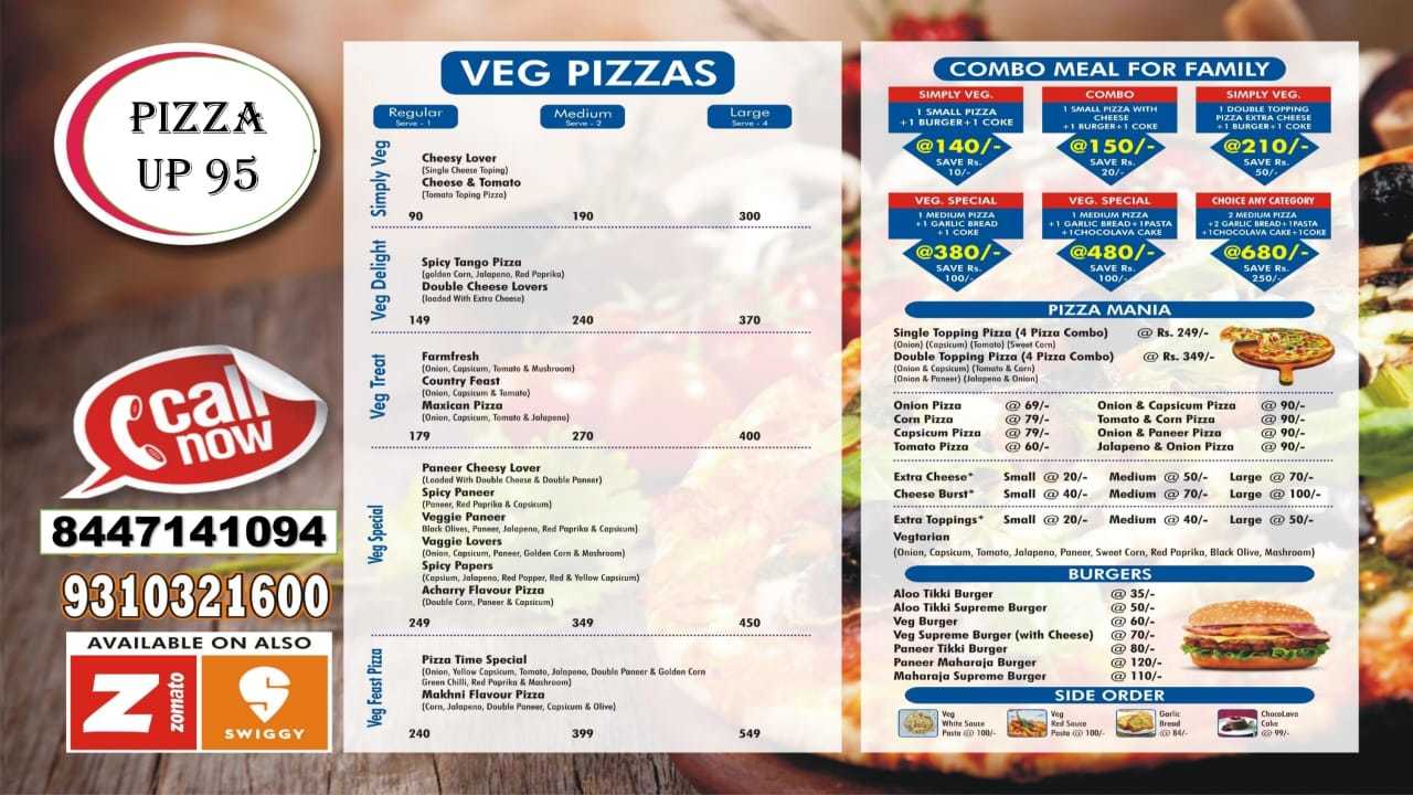 Menu of Pizza Up 95, Delta 1, Greater Noida