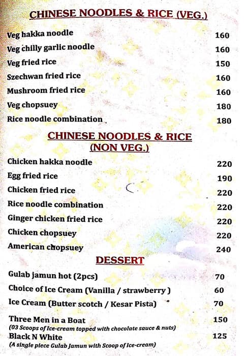 Menu at Flavours Restaurant - Hotel Doon Castle, Dehradun