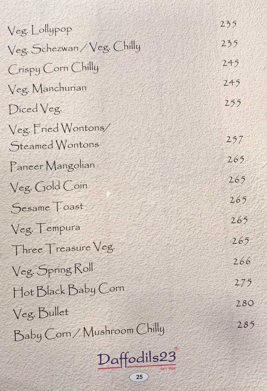 Menu at Daffodils 23, Mumbai, Shop 1-4