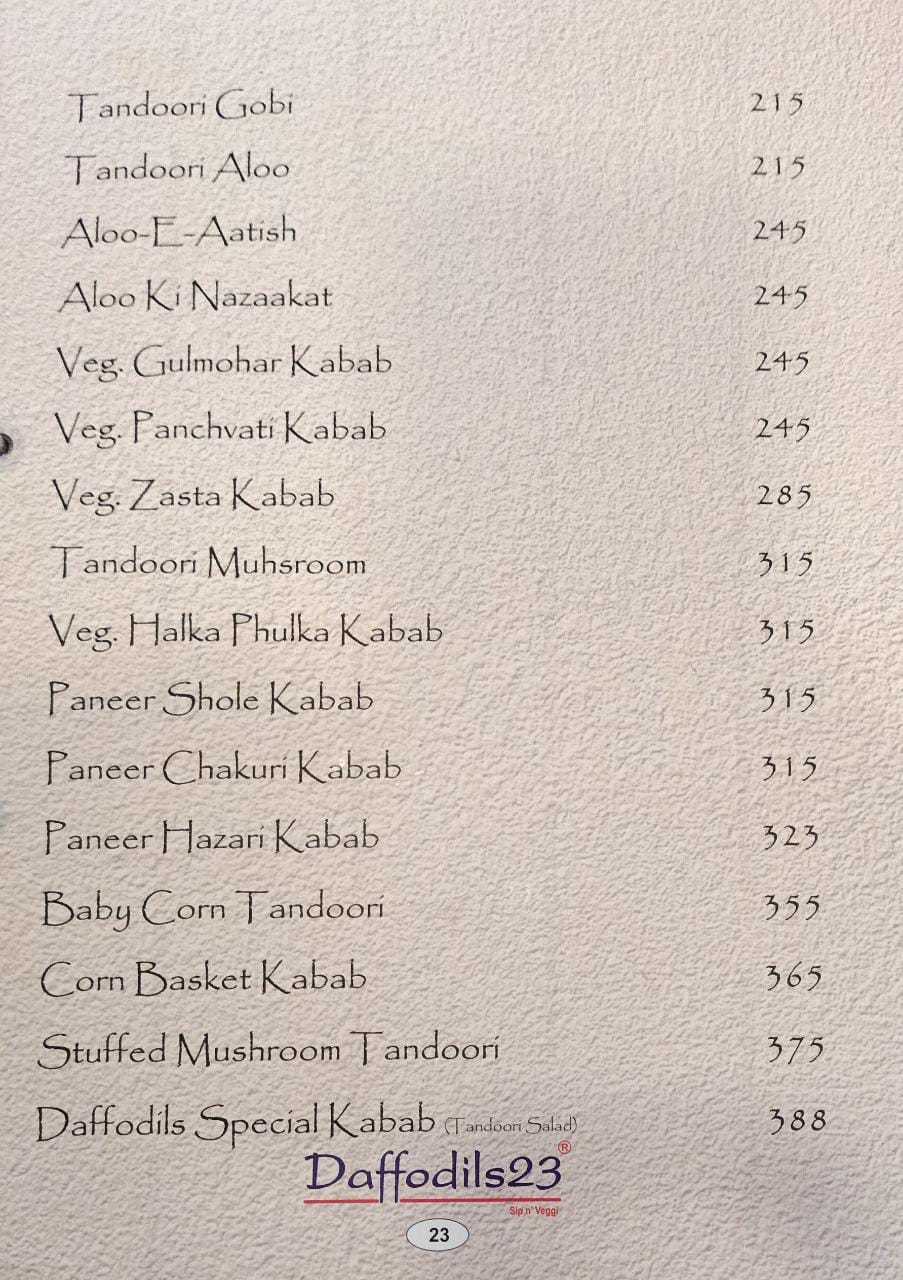 Menu at Daffodils 23, Mumbai, Shop 1-4